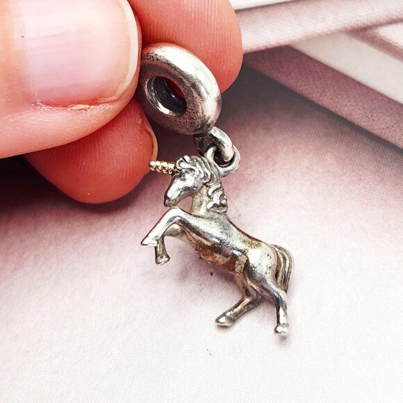 Pandora | Jewelry | Pandora Unicorn Horse Fairy Tale 4k Gold Dangle 925 ...